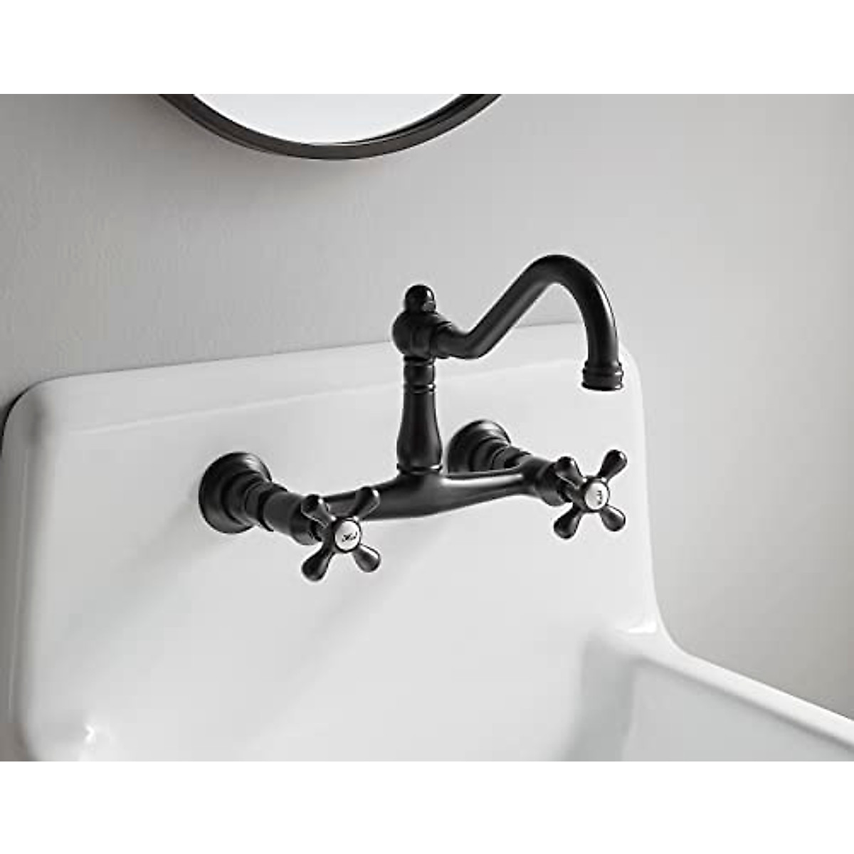 Kingston Brass GCLWS22187 Petra Galley 22" x 18" Cast Iron Wall Mount Utility Sink, White