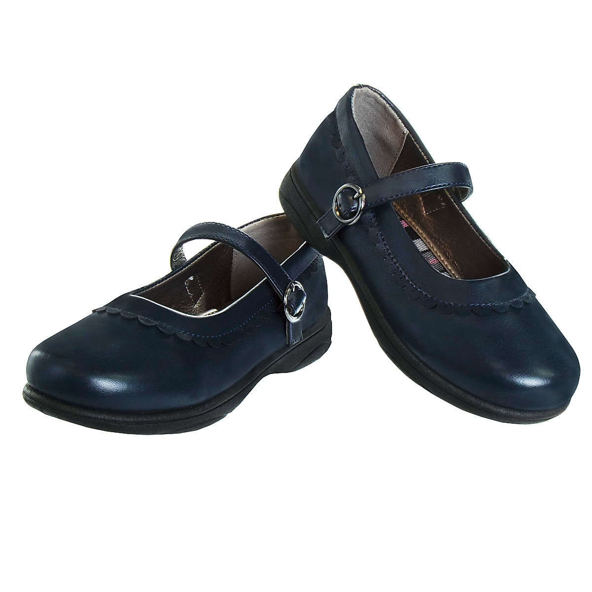 French Toast Girls Mary Jane Shoes School Kids Uniform Flats Ballet Strap Dress Flats (Navy) (Size 2 Big Kid)