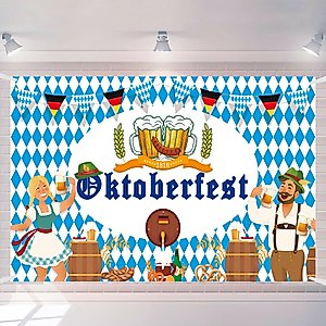 Oktoberfest Backdrop, Oktoberfest Decorations, 71 x 43'' Oktoberfest Photo Backdrop Party Decorations for Bavarian German Beer Festival, Oktoberfest Party Supplies Decor