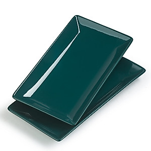Gomakren Serving Platter for Party Serving Dishes and Platters Christmas Serving Trays for Entertaining 10 inch Set of 2 Porcelain Sushi Taco Turkey Salad Appetizer Chips Dip Plate Green