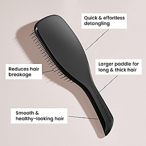 Tangle Teezer The Large Ultimate Detangling Brush, Dry and Wet Hair Brush Detangler for Long, Thick, Curly and Textured Hair, Black Gloss