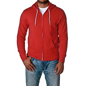Independent Trading Co Unisex Full Zip Hooded Sweatshirt AFX90UNZ, Red, X-Large
