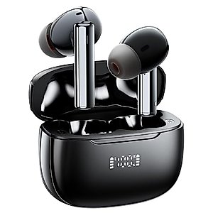 Skysay Wireless Earbuds, 𝟰𝟬dB Active Noise Cancelling Bluetooth Ear Buds (𝗔𝗡𝗖), Bluetooth 5.3 Earbuds with LED Power Display Charging Case, Wireless Headphones with Mic for Phone Laptop (Black)