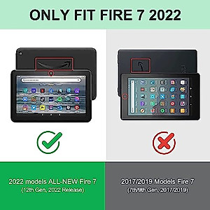 Case for All-New Amazon Kindle Fire 7 (2022 Release-12th Generation), Multi-Angle Smart Stand Cover Auto Sleep/Wake for Amazon Kindle Fire HD 7 Tablet，Skeleton Skull