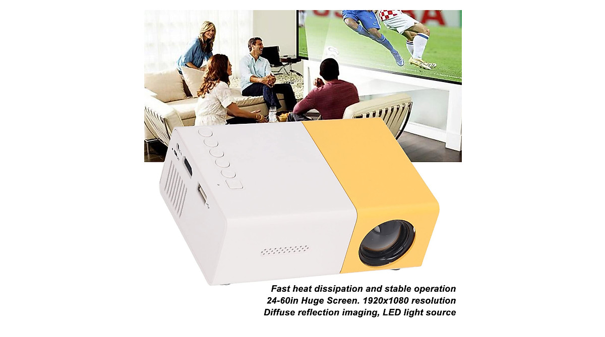 Dpofirs Mini Projector, Portable Mini 24 to 60in 1920x1080 Resolution ...