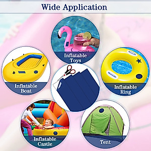 4 Pcs 23 x 5 Inch Vinyl Pool Repair Patch Kit Large Self-Adhesive PVC Pool Patch Repair Kit Cut-to-Size Inflatable Pool Patches with Scissors for Swimming Pools Inflatable Boat Products(Dark Blue)