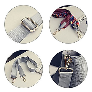 Jiaruo Designer Bucket bag Women Leather Wide Strap Shoulder bag Handbag (black)