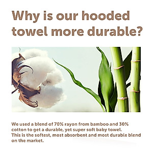 MINIBOO Premium Ultra-Soft Viscose Made from Bamboo Baby Hooded Towel with Unique Design – Hypoallergenic, Organic Baby Towels for Infants and Toddlers – Perfect as Baby Gifts