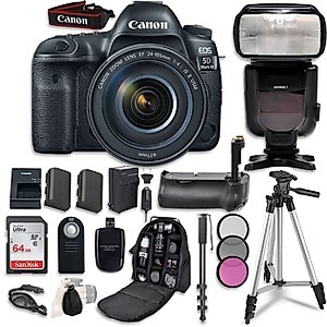Canon EOS 5D Mark IV Digital SLR Camera Bundle with EF 24-105mm f/4L is II USM Lens + Professional Accessory Bundle (14 Items)
