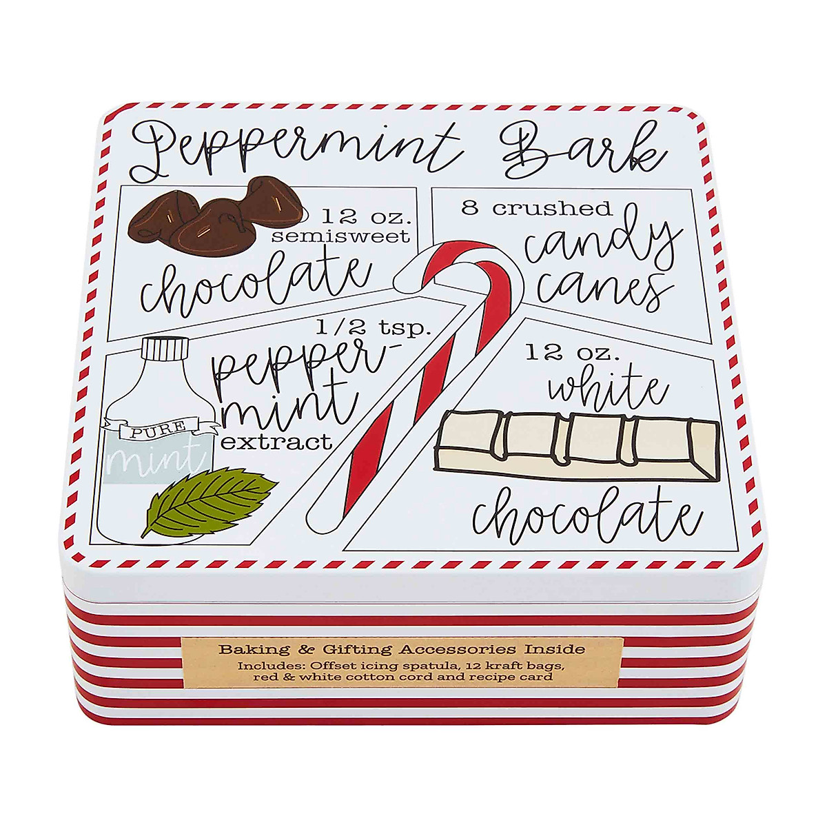Mud Pie Baking Set, 6" x 6", Peppermint Bark