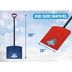 Kids Snow Shovel 36" Tall (2 Pack) - Kids Shovel, Winter Shovel, Snow Shovels for Snow Removal, Winter Toys Gifts for Kids Boys Girls