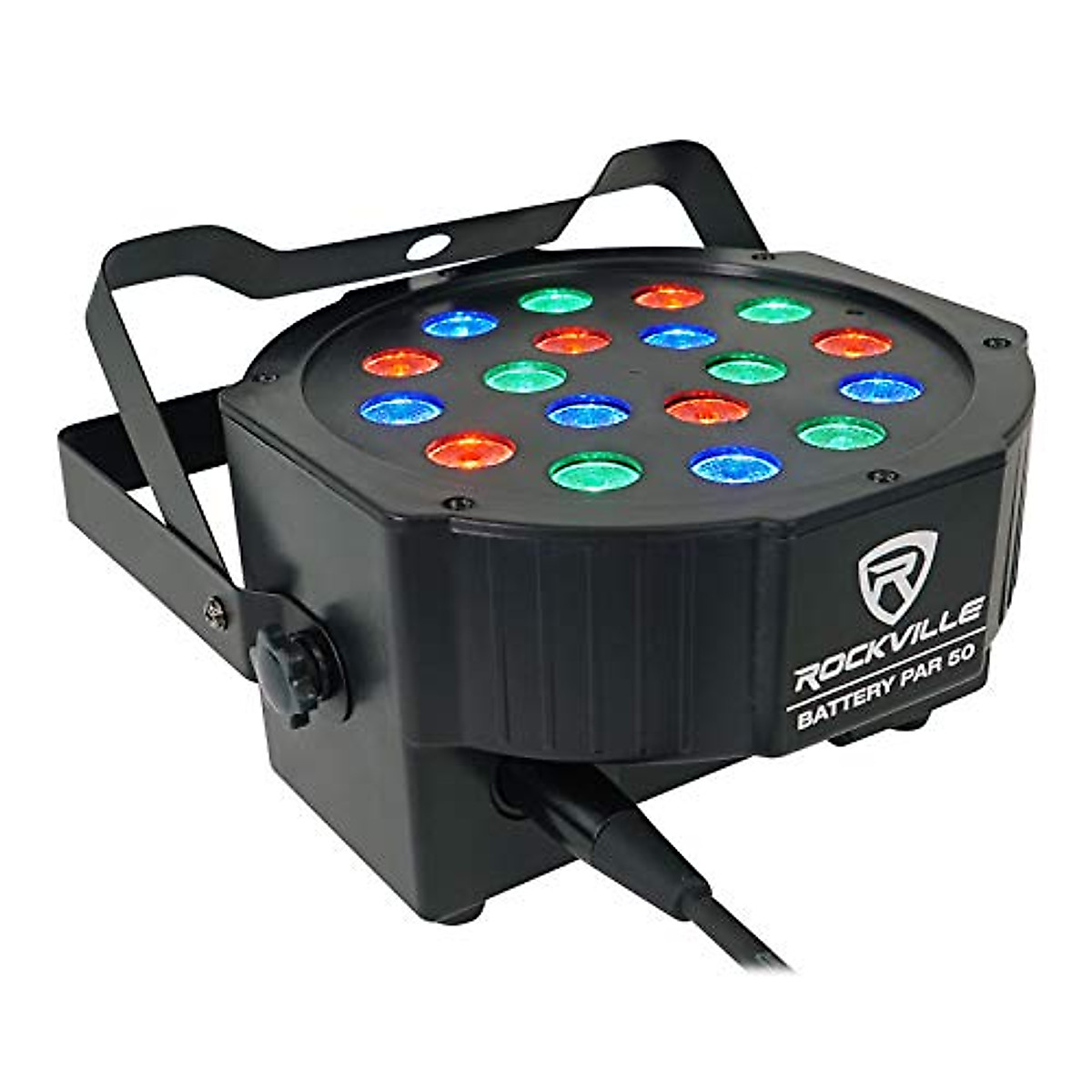(10) Rockville BATTERY PAR 50 Rechargeable LED DMX DJ Club Wash Up-Lights+Remote