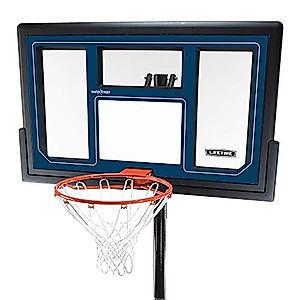 Lifetime 1529 Courtside Height Adjustable Portable Basketball System, 50 Inch, Black/Red/Blue, Standard & Wilson Sporting Goods Wilson NCAA Final Four Edition Basketball, Official - 29.5"