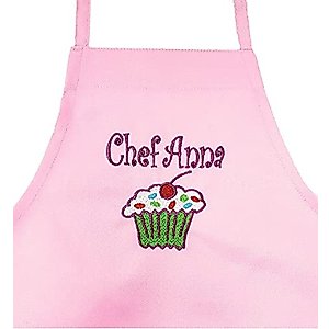 Personalized Kids Apron Embroidered With Name and Design