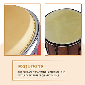 ERINGOGO 2 Pack Buffalo Leather Djembe Head, Durable Drum Skin Replacement- 11 Inch