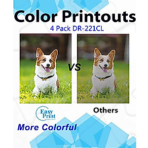 EASYPRINT (4 Pack) Compatible DR221 DR-221CL Drum Unit Use for Brother DCP-9020CDW HL-3140CDW HL-3170CDW MFC-9140CDN MFC-9330CDW Printer (BK/C/M/Y)