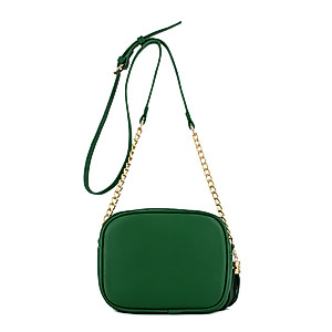 V+BENIE Tassel Small Crossbody Bag with Chain Strap Small Purse Handbags for Women, Camera Bag Kelly Green