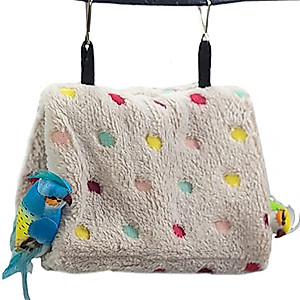 LeerKing Bird Bed, Parakeet Nest House for Cage, Parrot Hanging Hammock Bird Hut Plush House Snuggle Tent for Conure, Lovebird, Cockatiels, Cockatoo, Quaker