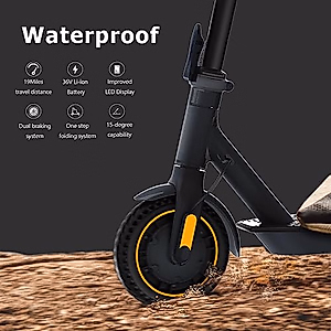 Electric Scooter 10" Solid Tires 600W Peak Motor -19 Mph Speed Folding e Scootefor for Adults,with Smart App,Al Alloy Frame and Dual Brakes