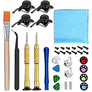 Joystick Repair Kit, 34pcs Joystick Replacement Accessories&Repair Tools, Switch Controller Repair Accessory Kit, Replacement Part Repair Kit for Joyc/on, Switch Li/te