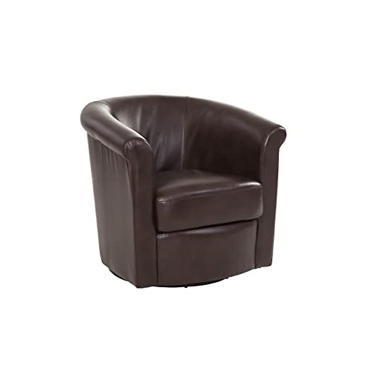 GRAFTON HOME Marvel Swivel Chair, 30D 30W 29H, Walnut Brown Faux Leather