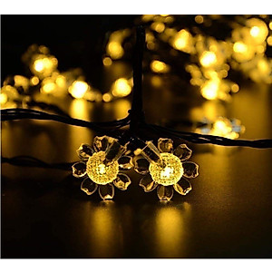 AMZSTAR Solar Sunflower String Lights, 21ft 50 Sunflower LED Christmas Light Waterproof Solar Fairy String Lights for Outdoor, Gardens, Homes, Wedding, Christmas Decoration (Warm White)