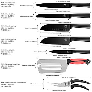 XYJ Authentic Since1986,Professional Knife Sets for Master Chefs,Cooking Knife Set with Chef Bag,Case,Scissors,Sharpener,Culinary Butcher Cleaver,Kitchen Utility,Paring,Santoku