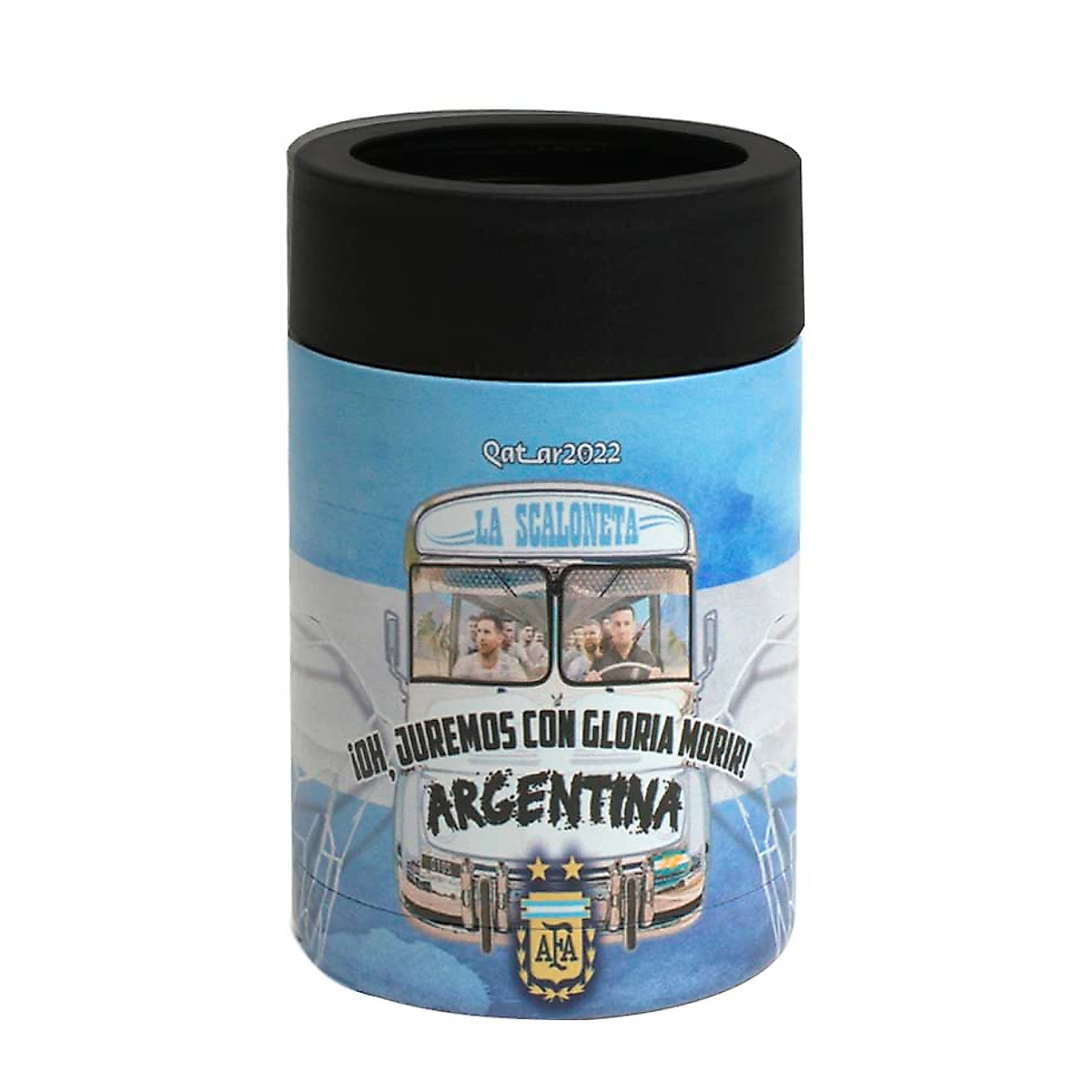 FanasShop Can Cooler - Double Wall Stainless Steel Can holder - Vacuum insulated Standard Cans for all Drinks - Beverage Can Designed for Soccer World cup 2022 (Argentina)