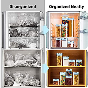 Airtight Food Storage Containers for Kitchen & Pantry Organization and Storage (7 Pack) - BPA Free Plastic Food Containers with Lock Lids - Sugar, Flour, Pasta & Cereal Canister with Labels & Marker