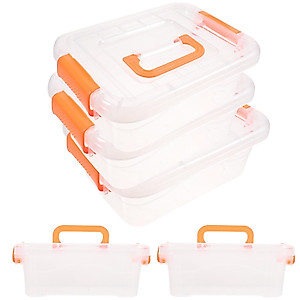 Multicolor Storage Bins with Lids - 5 Pack Small Cubby Bins Stackable Plastic Containers for Classroom Book Bin Toy Organizers