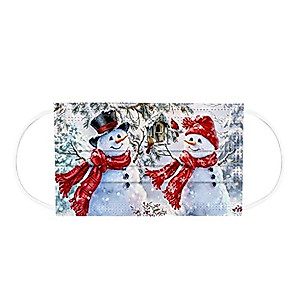 Adults Disposable Face_Mask,Christmas Cloth Covering,No Washable, Lightweight Breathable and Mouth Guards Balaclava