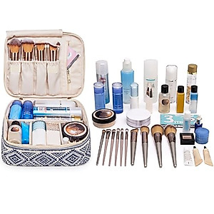 Narwey Travel Makeup Bag Large Cosmetic Bag Makeup Case Organizer for Women (Elephant)