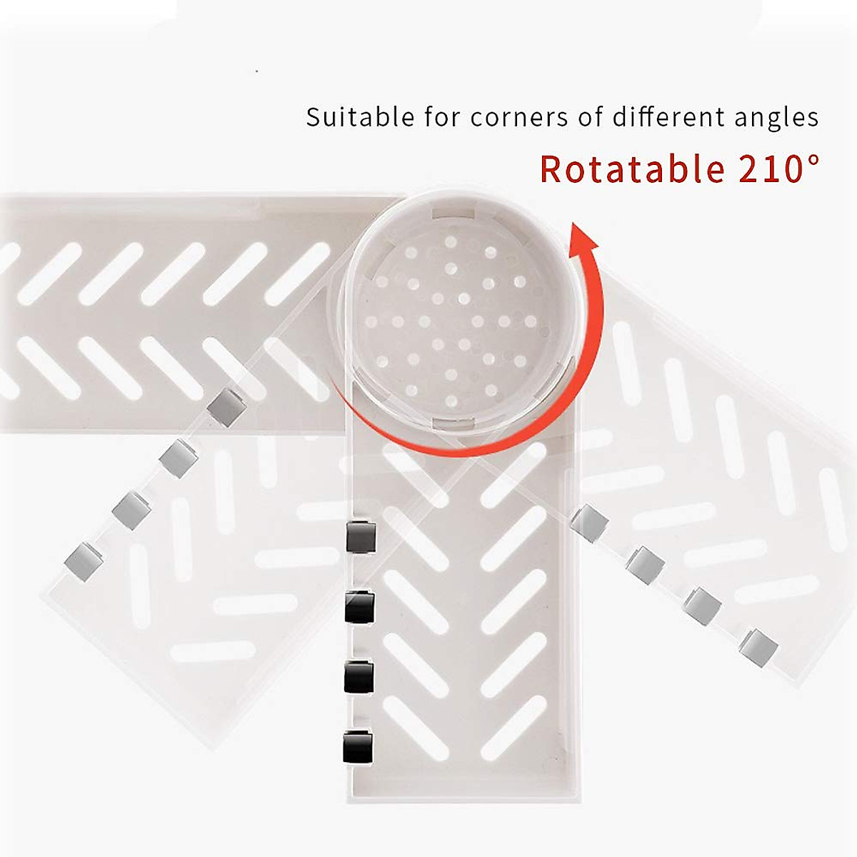 Corner Shower Caddy, YANHU Suction Cup NO-Drilling Removable Shower Shelf Adhesive Caddy Organizer Wall Mounted Organizer Basket Waterproof & Oilproof Shower Corner Rack for Bathroom & Kitchen - White