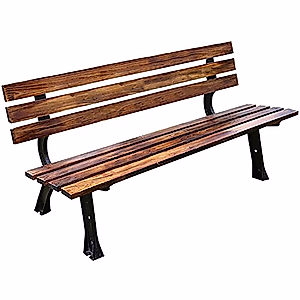 Garden Benches , Patio Bench Park Bench Outdoor Conversation Couch, Solid Wood Garden Bench with Backrest, Outdoor Wooden Park Bench, Cast Iron Tripod Rust- Proof Retro Patio Furniture (Size : 120cm)