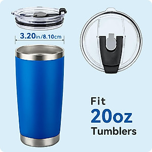 Prurex 20 oz Tumbler Lids,Replacement Lid for 20 oz Yeti Rambler,Old Style Rtic and More,Straw Friendly, 20 oz Tumbler,Cup Cover (Pink)