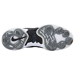 Nike Alpha Huarache Elite 3 Adult Low Metal Baseball Cleats, Black/White, 8