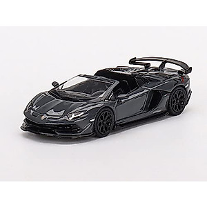 Lambo SVJ Roadster Griglo Telesto Dark Gray Limited Edition to 4200 pcs Worldwide 1/64 Diecast Model Car by True Scale Miniatures MGT00425