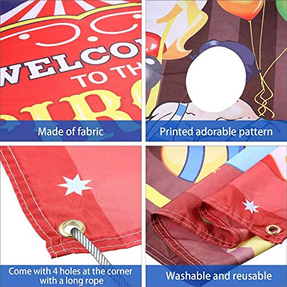 Carnival Circus Party Decoration Carnival Photo Door Banner Backdrop Props, Large Photo Door Banner for Carnival Circus Party Decor Game Supplies (Hercules)