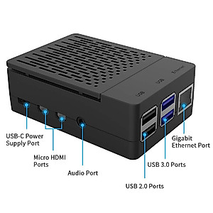 GeeekPi Case with PWM Fan for Raspberry Pi 4, 18W 5V 3.6A USB-C Power Supply for Raspberry Pi 4, Heatsinks, USB Card Reader, Micro HDMI Cable, Micro HDMI to HDMI Adapter for Raspberry Pi 4 8GB/4GB/2GB