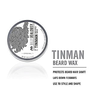 Billy Jealousy Tinman Beard Wax with Light Hold & Matte Finish, Nourishing Beard Care Product Formulated with Natural Beeswax & Glycerin for Soft, Tamed Facial Hair, 2 Oz