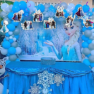 45 Pieces Frozen Hanging Swirl Decorations, Frozen Theme Foil Hanging Swirl Streams Ceiling Hanging Decorations for Kids Birthday Party Supplies