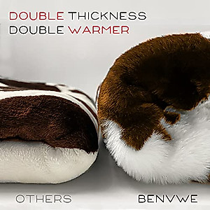 Cow Print Blanket, Double-Sided Throw Blanket for Couch Sofa Bed Office Fleece Blanket Soft Fluffy Blankets Plush Blanket for Adults Kids in All Seasons 51" x 63"