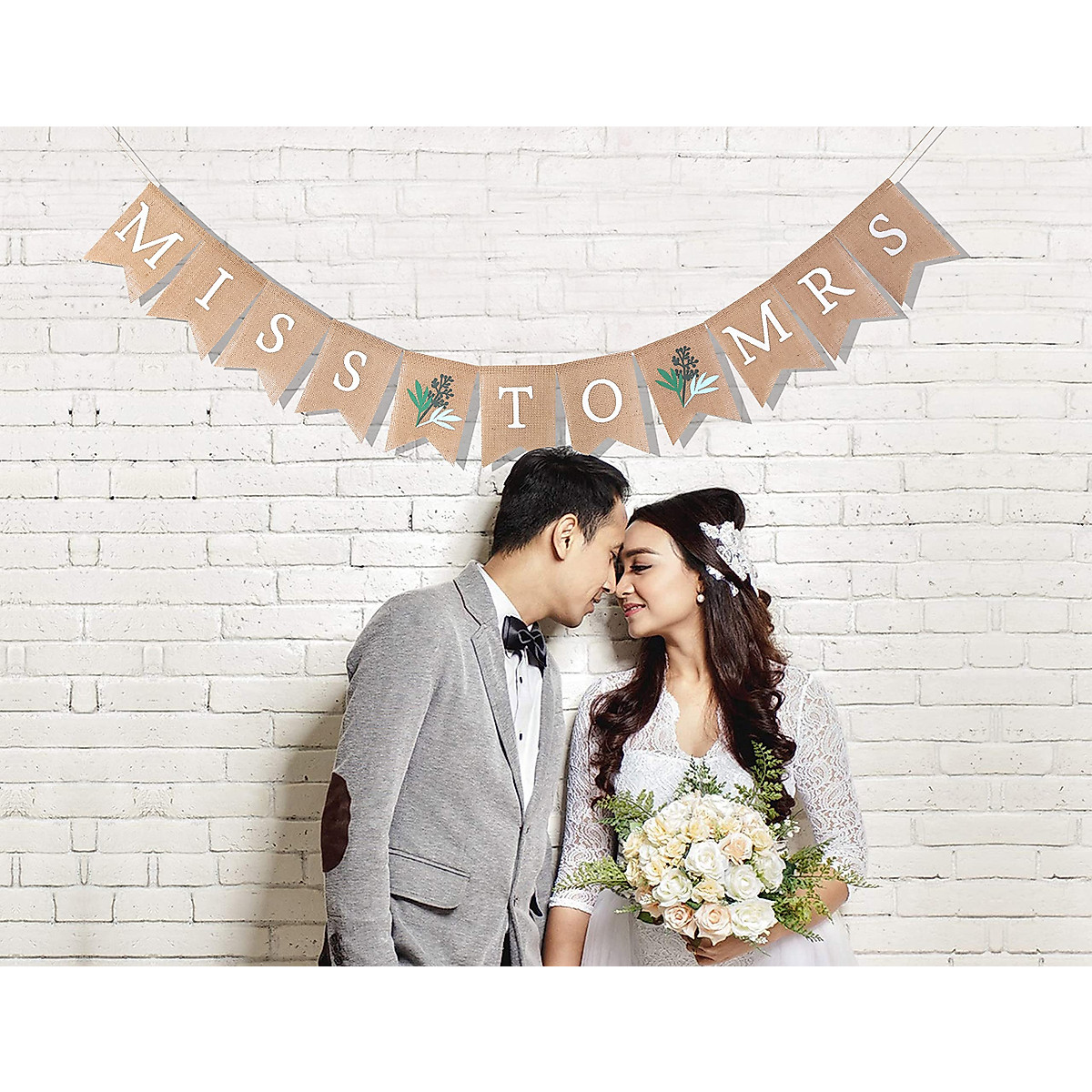 Miss to Mrs Burlap Banner - Greenery Bridal Shower Decorations, Greenery Shower Banner, Rustic Bridal Shower Decor, Miss to Mrs Banner Sign, Best Party Supplies