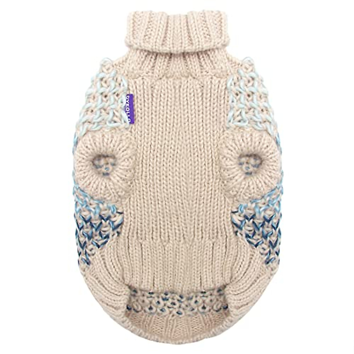 cyeollo Medium Dog Sweater Turtleneck Knitted Dog Sweaters Soft Knitwear Gradient Color Warm Winter Dog Clothes Pet Apparel for Dogs