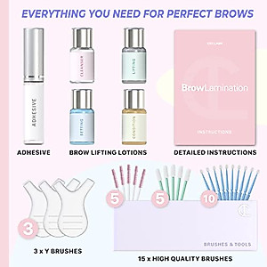 Brow Lamination Kit by CICI | Professional Instant DIY Eyebrow Lamination Lift Kit with Keratin Conditioning for Fuller, Thicker, Beautiful Brows | Easy to Use & Long Lasting Results
