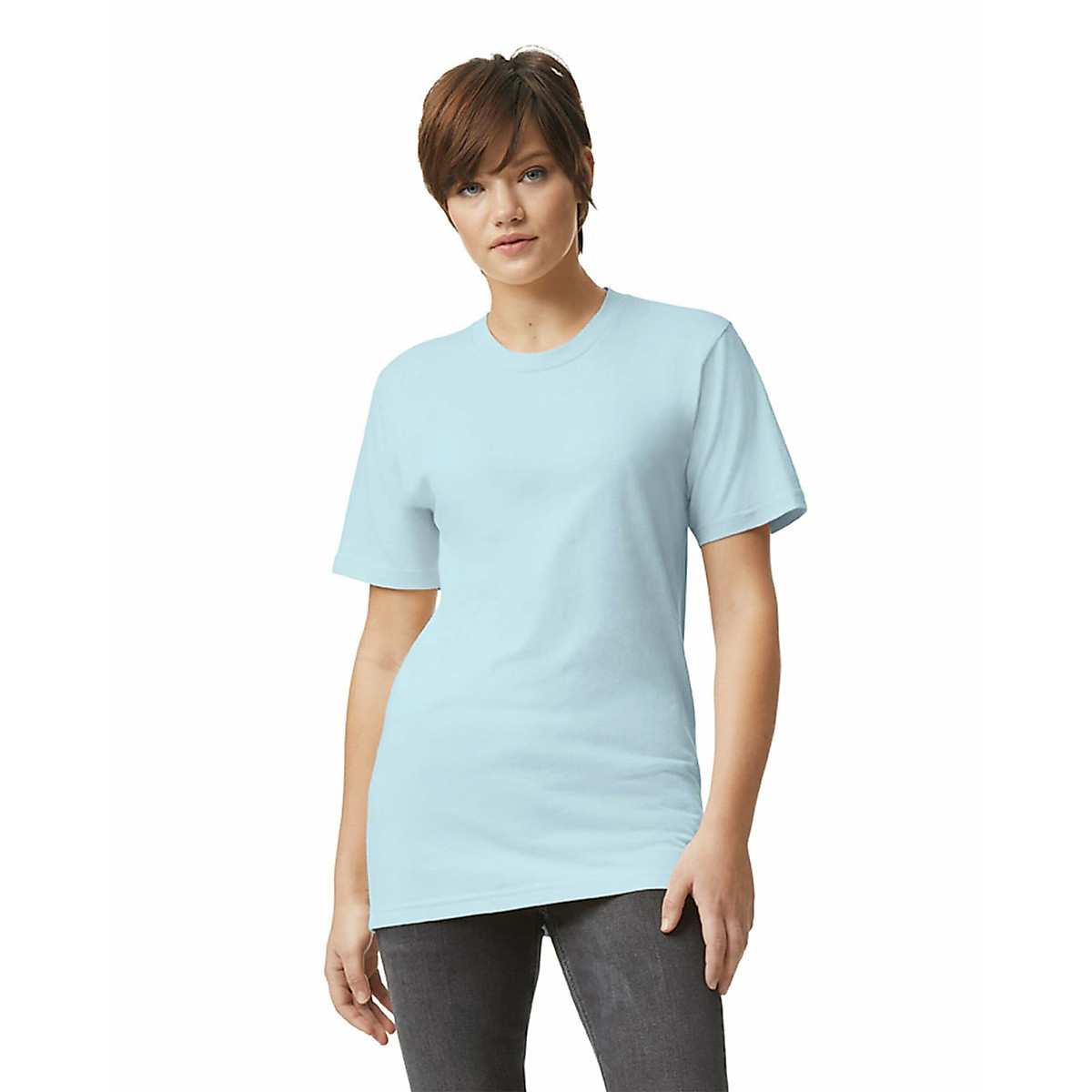 American Apparel Fine Jersey T-Shirt, Style G2001, Multipack, Powder Blue (2-Pack)