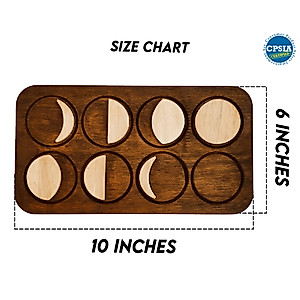 Pentacle Toys Wooden Moon Phases Puzzle, Montessori Wooden Puzzle Board Educational Preschool Gifts for Boys Girls, Pegged Puzzle Board