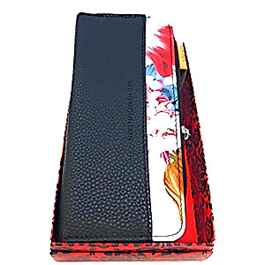 Stone Mountain Zip Around White Floral Leather Wallet in Gift Box | 7 X 4 in