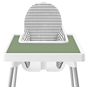 High Chair Placemat for IKEA Antilop Baby High Chair, Silicone Placemats, High Chair Tray Finger Foods Placemat for Boys and Girls, Babies, Toddlers (Sage)