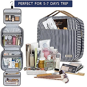 ARTISANS ATTIC Large Travel Toiletry Bag - Hanging Essantials Organizer - TSA Approved Cosmetic Bag - Fully Water Resistant - Suitable for Men & Women - Midnight Blue